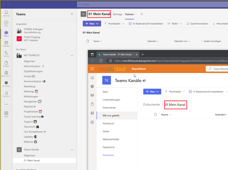 Teams Update: Kanal umbenennen - Ordner umbenennen - MS Teams ...